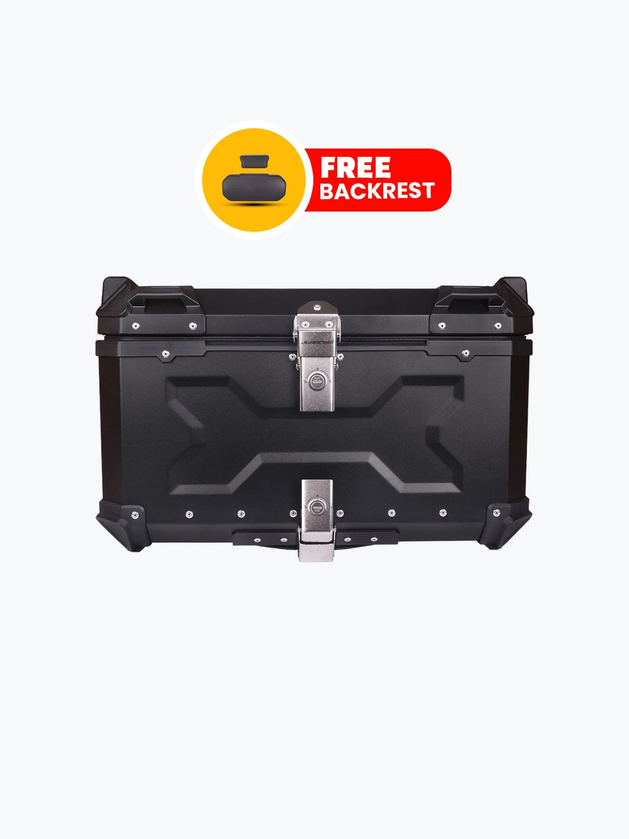 Jb Racing Top Case X 65L Premium Black With Back Rest Pad For Universal ...